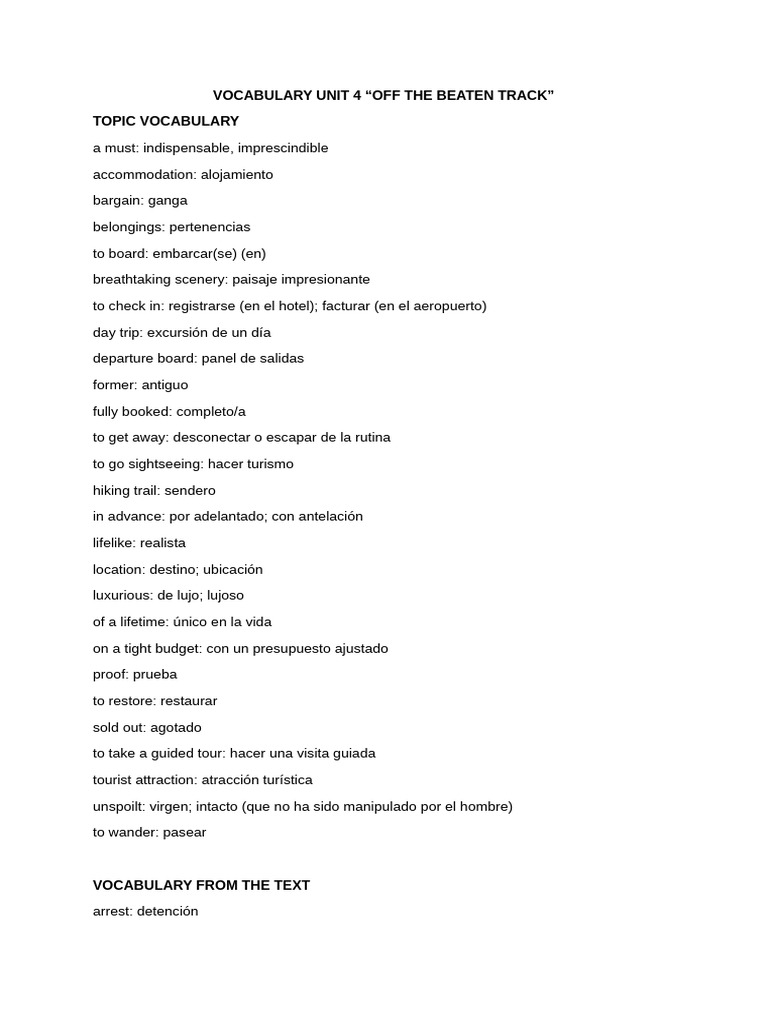 VOCABULARY UNIT 4_bf3bd9170007cfdd584037f54d643482 | PDF