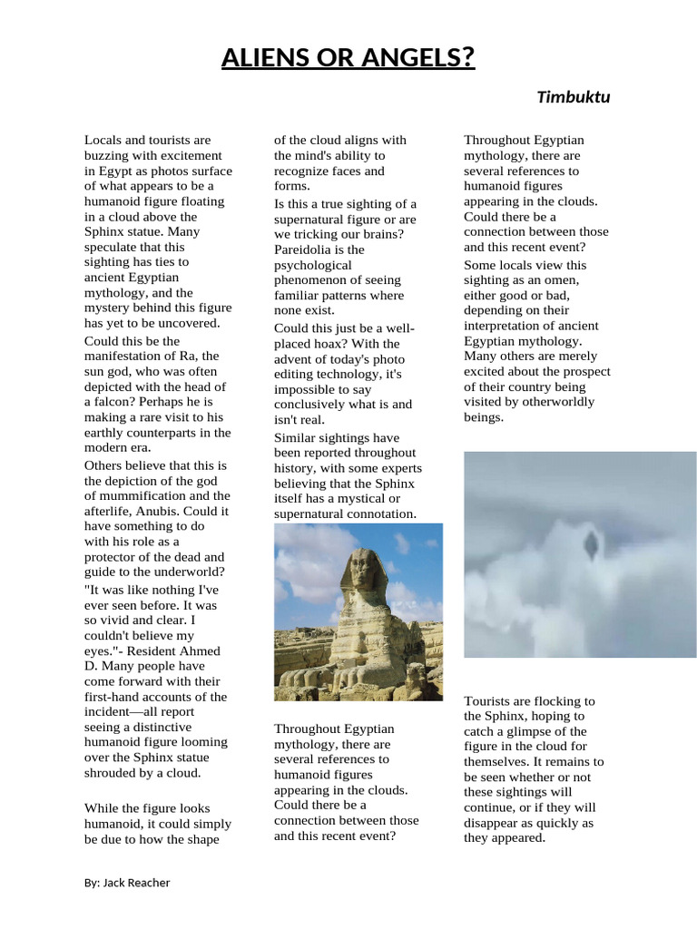 Humanoid Figure Over Sphinx: Mystery Unveiled | PDF | Ancient Egyptian ...