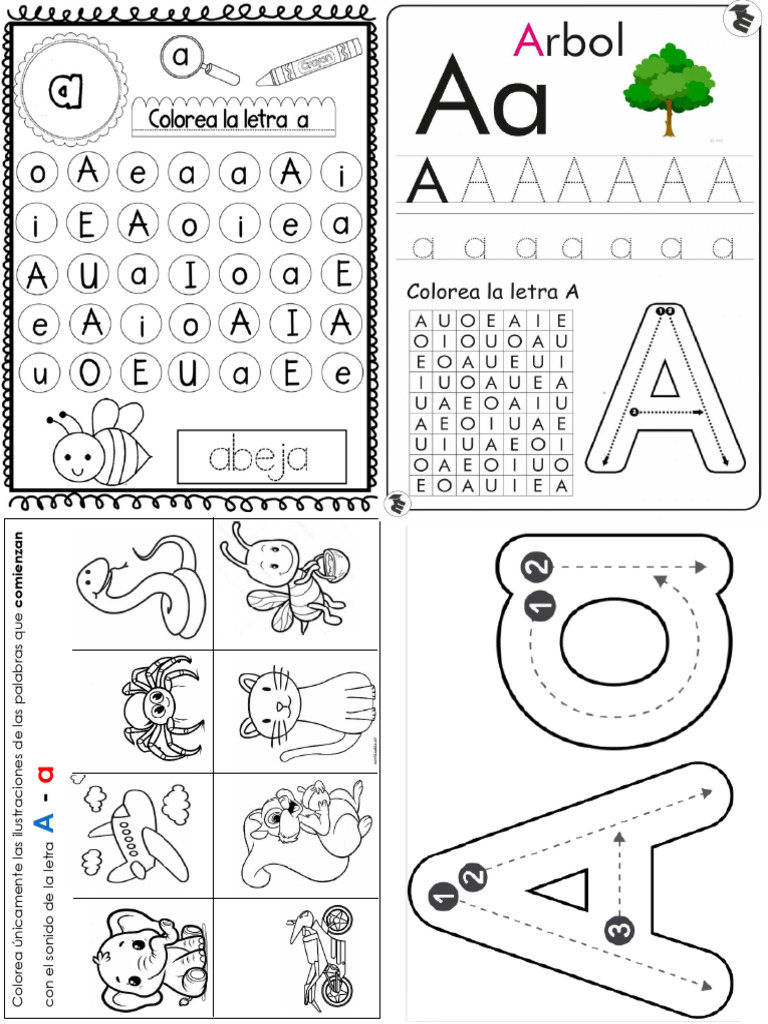 Colorea ilustraciones con A | PDF