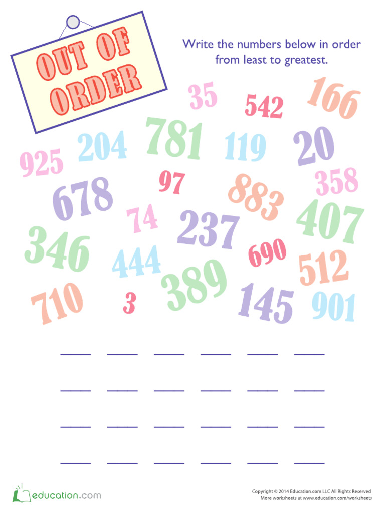 Get These Numbers in the Right Order | PDF