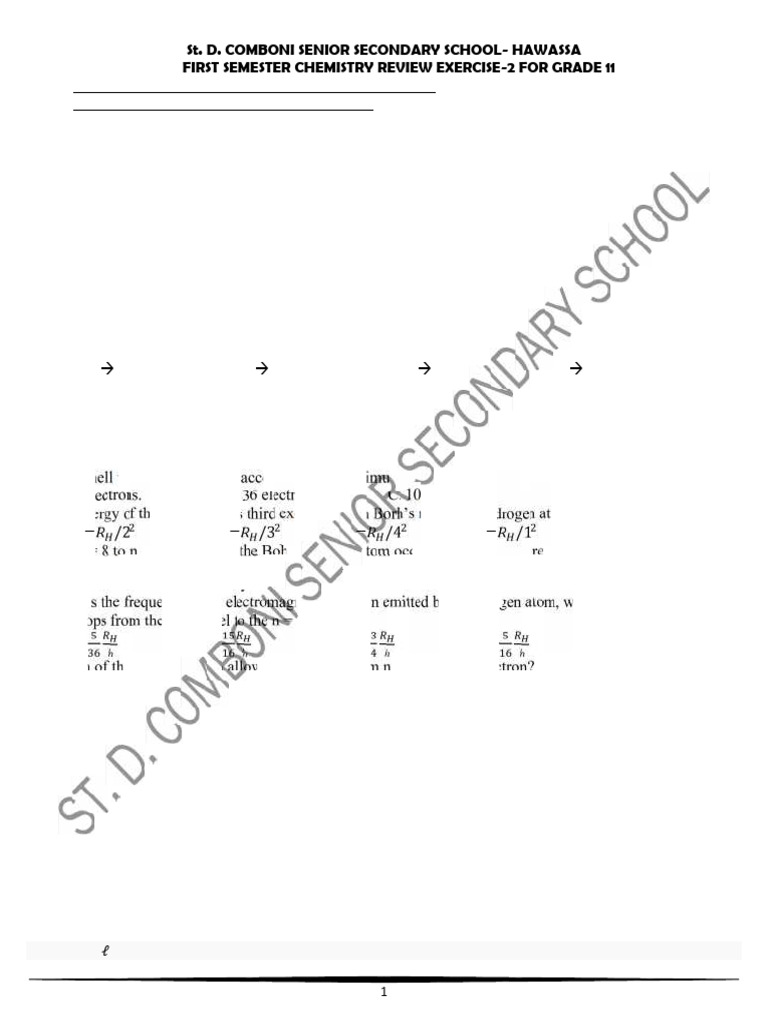 Grade 11 Chemistry Review: Bohr Model | PDF | Atomic Orbital | Electron ...
