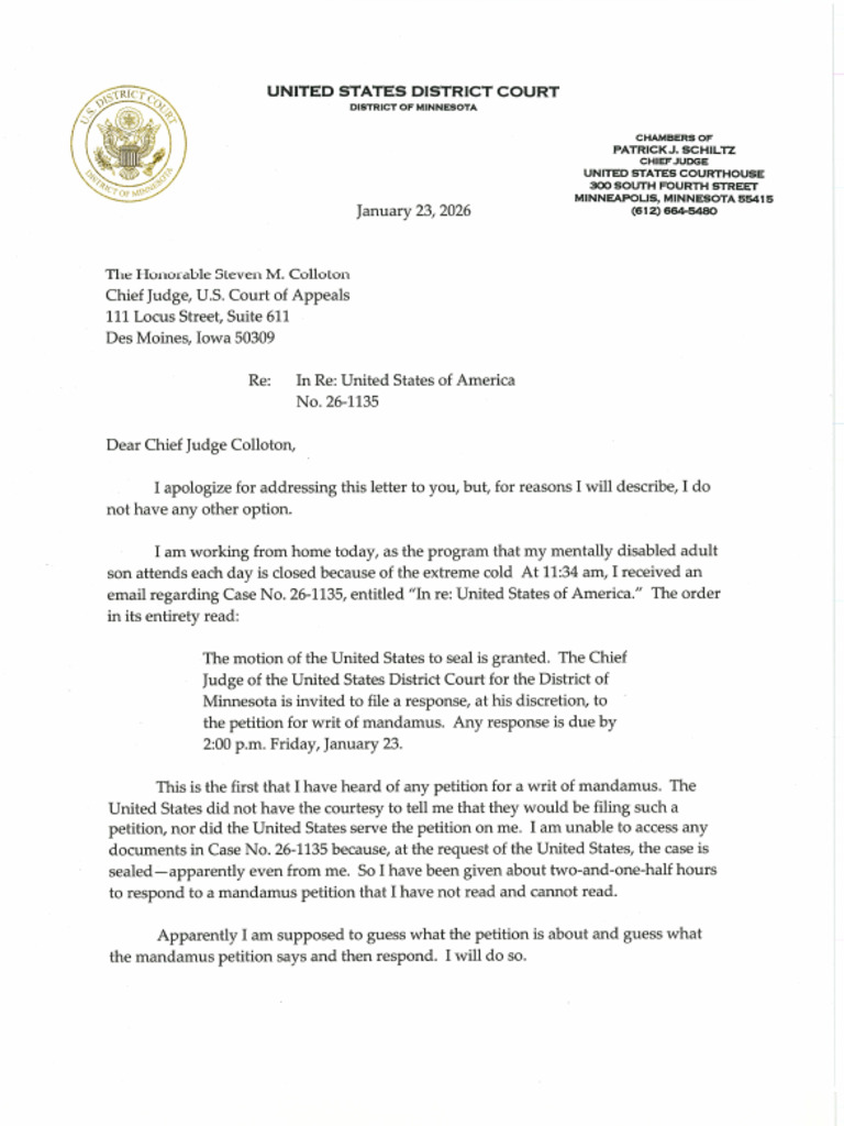 Schiltz Response To Petition For Mandamus | PDF