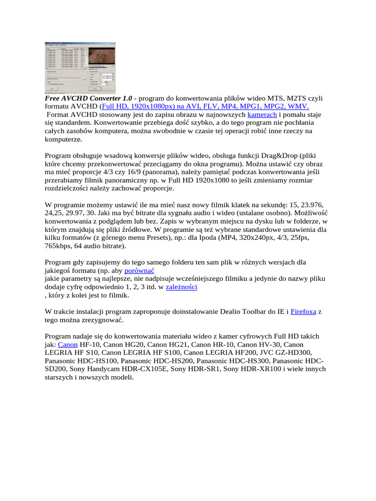 Free AVCHD Converter 1 | PDF