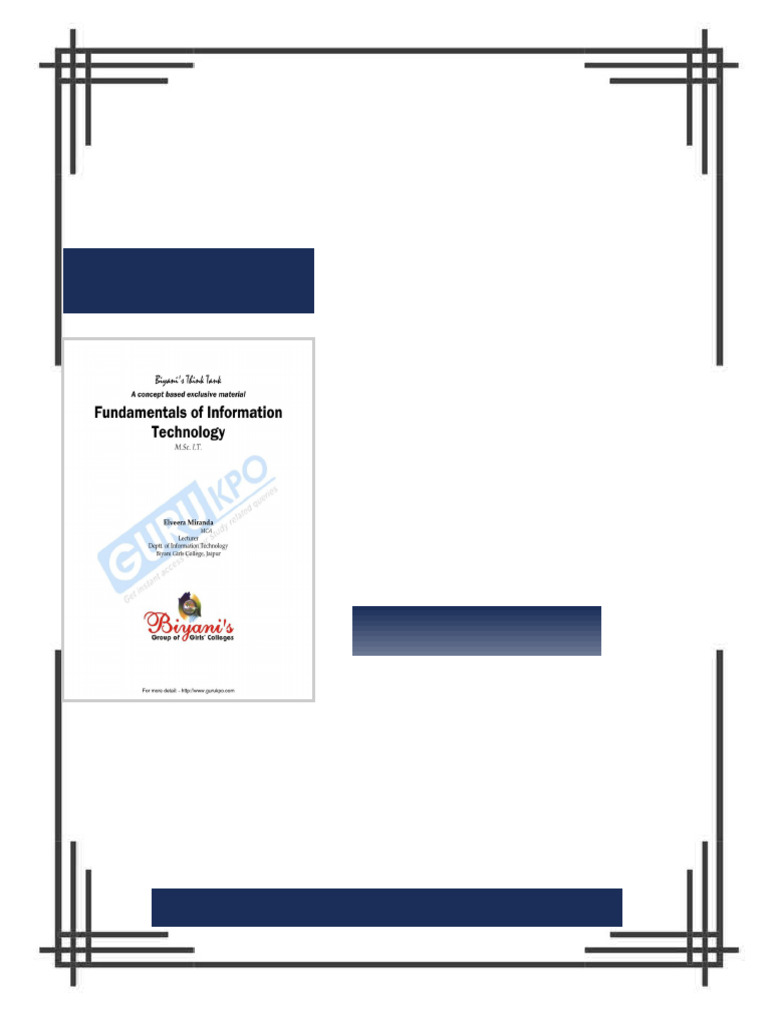 Fundamentals of Information Technology 1st Edition by Elveera Miranda ...
