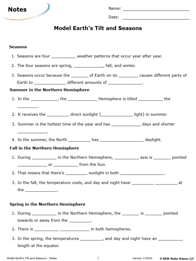 Earth’s Tilt and Seasonal Changes | PDF | Equator | Earth