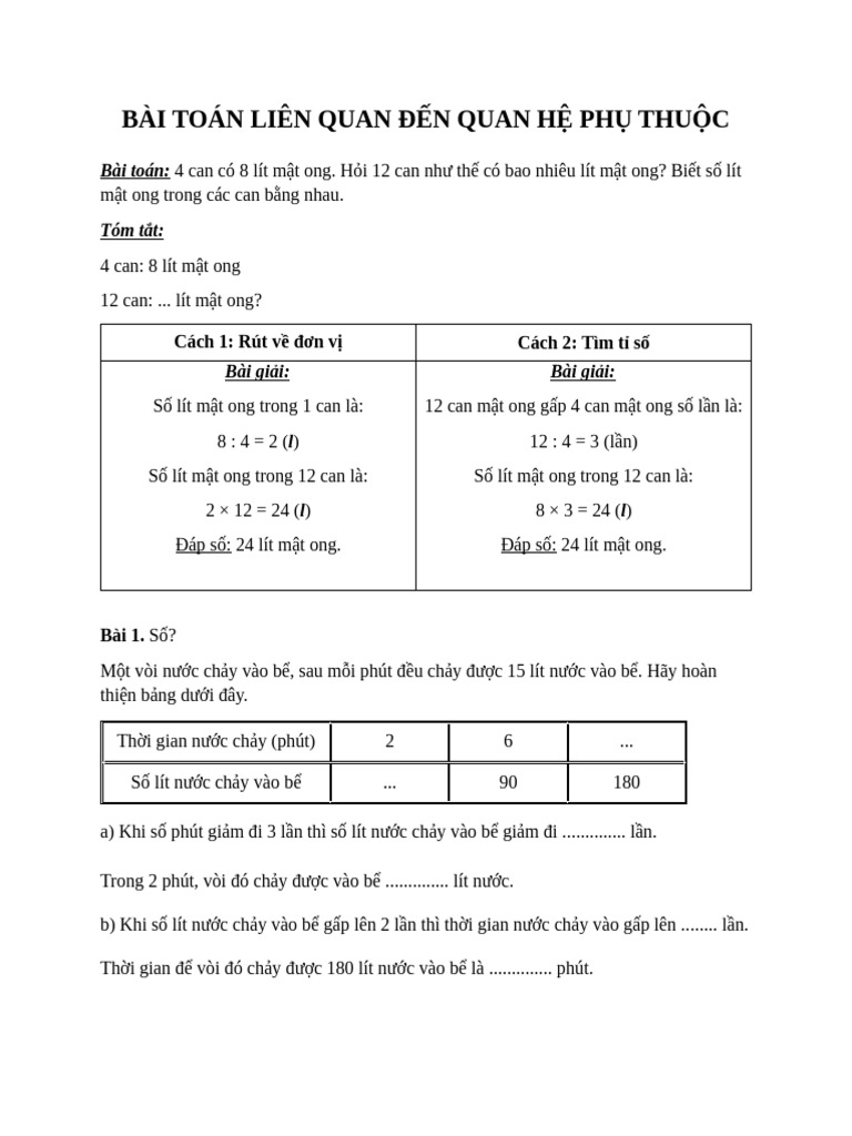 Bài Toán Liên Quan Đến Quan Hệ Phụ Thuộc | PDF