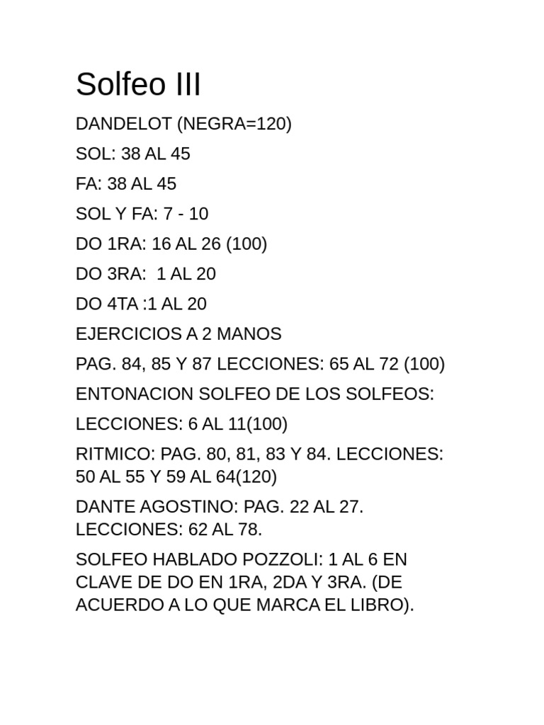 Programa Solfeo 3 | PDF