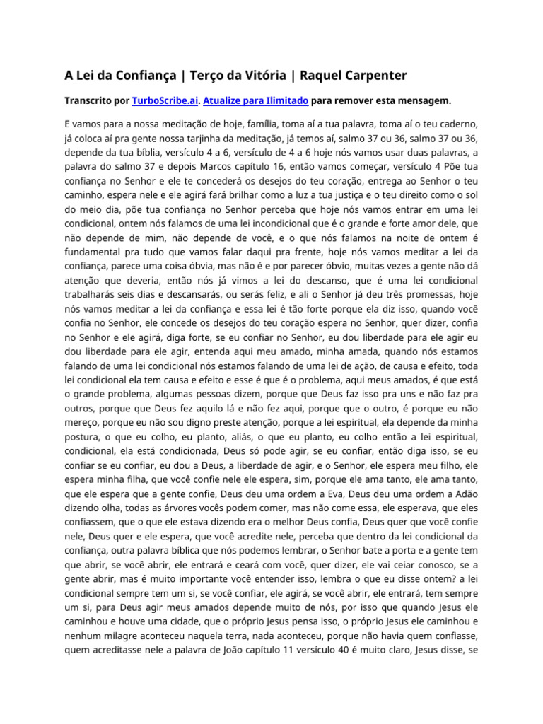 A Lei da Confiança _ Raquel Carpenter | PDF | Deus | Jesus