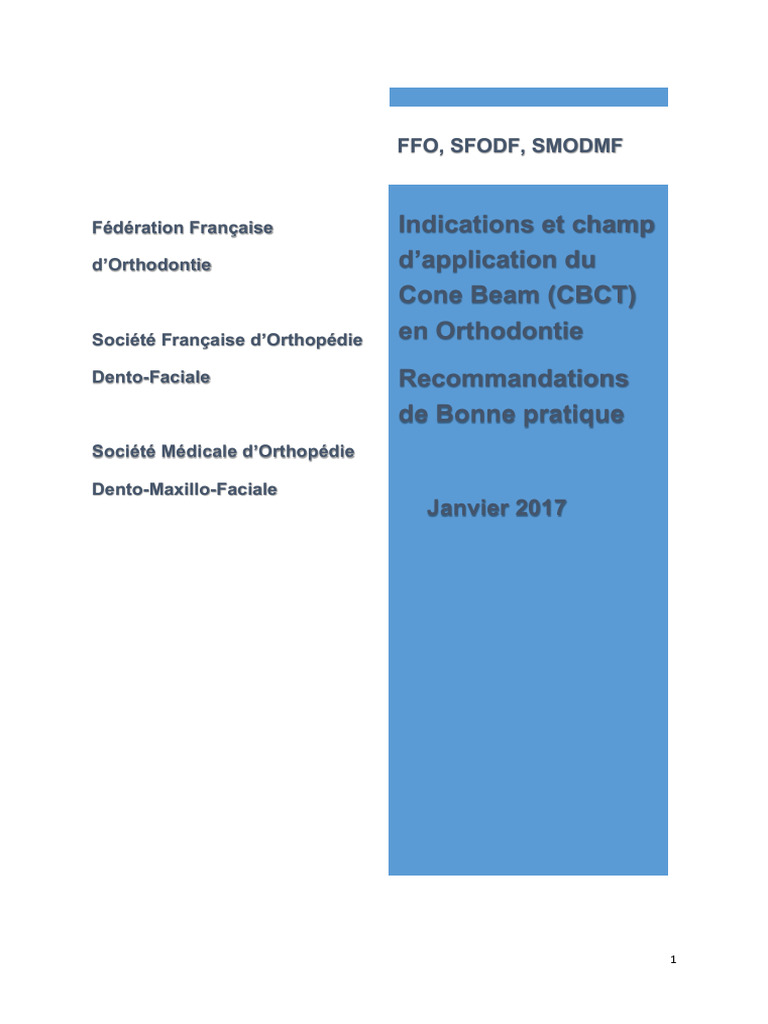 Indications du CBCT en Orthodontie | PDF | Dose absorbée | Radioprotection