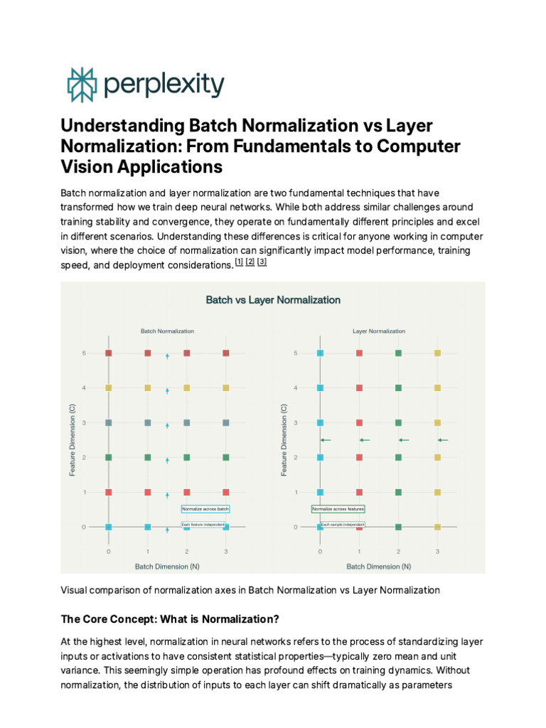 Batch vs Layer Normalization Explained | PDF | Algorithms | Machine ...