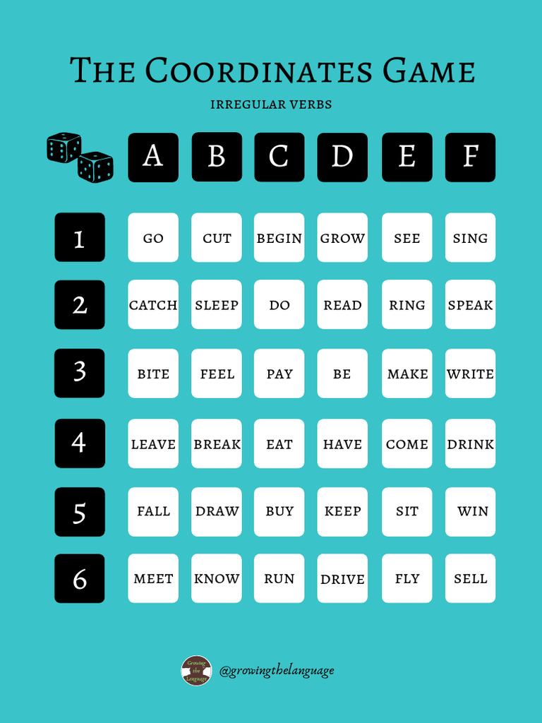 Irregular Verbs Dice Game Instructions | PDF | Copyright | Linguistic ...