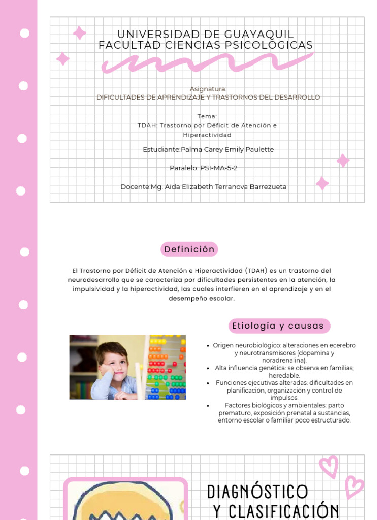 Presentación Diapositivas Proyecto Divertido Doodle Rosa y Blanco | PDF | Desorden hiperactivo y ...