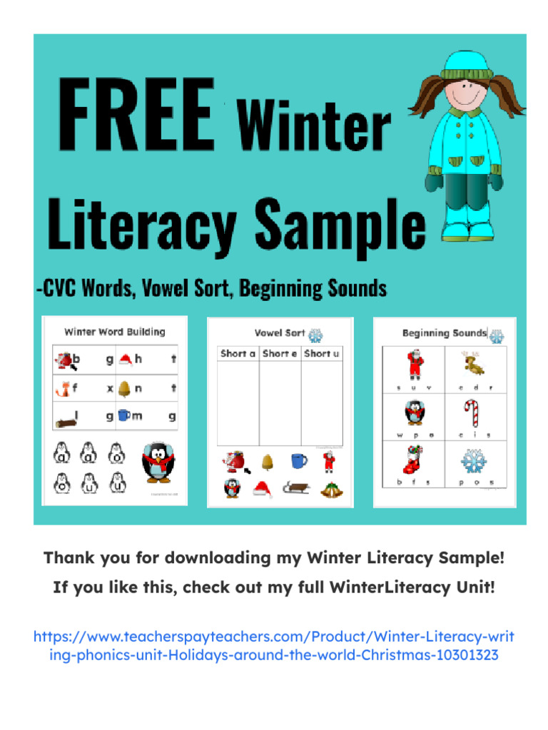 Winter Literacy Activities Sample | PDF | Pedagogy | Teaching