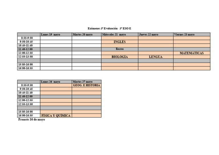 Ex-menes 3- Trimestre 3- ESO E | PDF