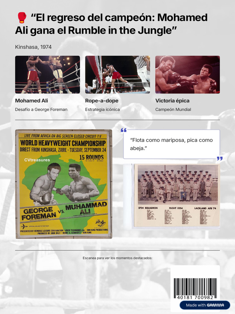 El Regreso Del Campeon Mohamed Ali Gana El Rumble in the Jungle | PDF