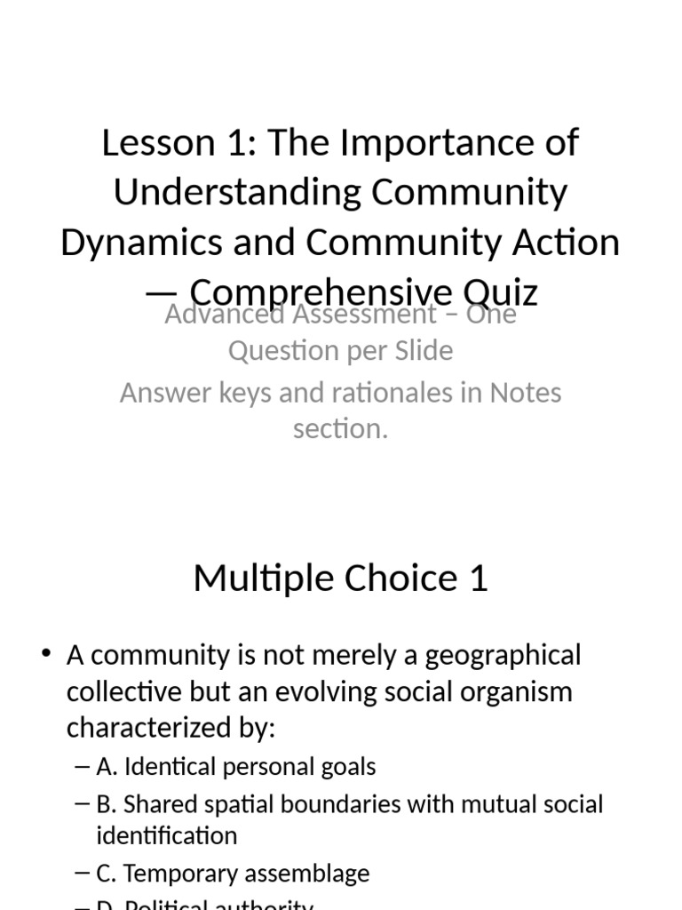 Community Dynamics Quiz Overview | PDF