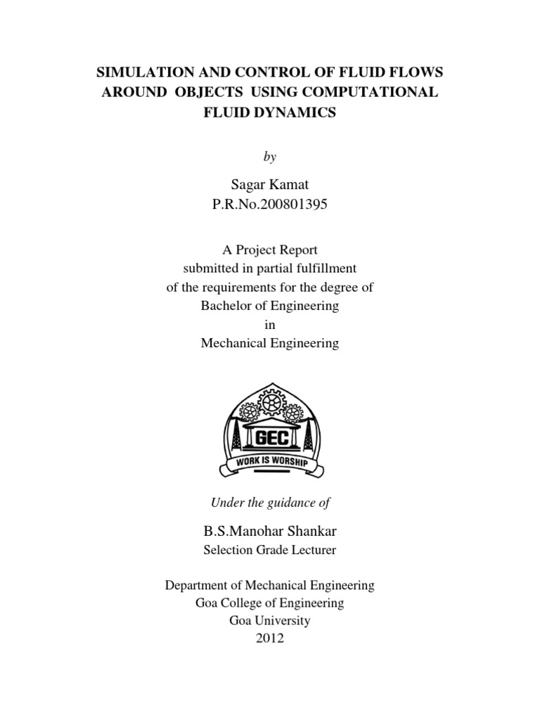 Simulation and Control of Fluid Flows Around Objects Using ...