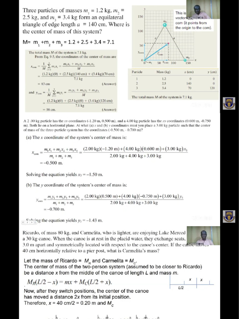 Phy 101 Module 5 - Lecture - Center of Rotation Mass and Linear ...