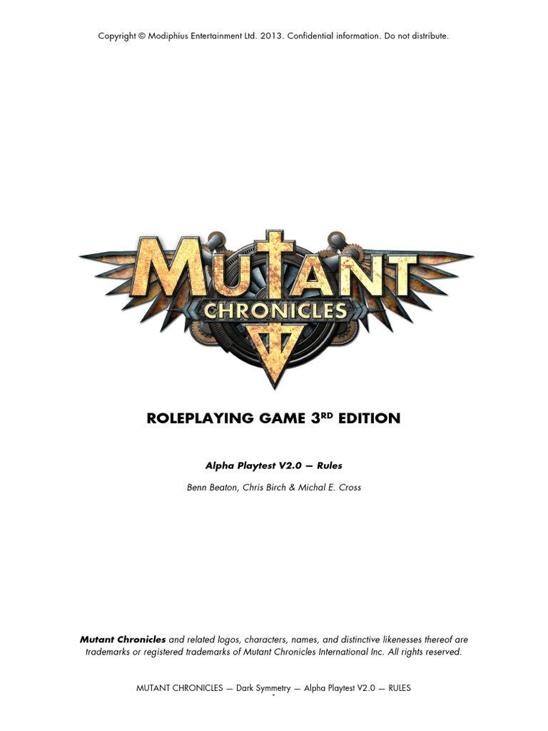 Mutant Chronicles RPG V2.0 | PDF | Dice | Science