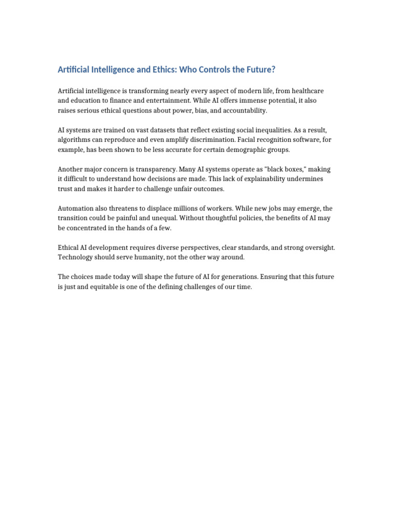 Ai Ethics Future | PDF