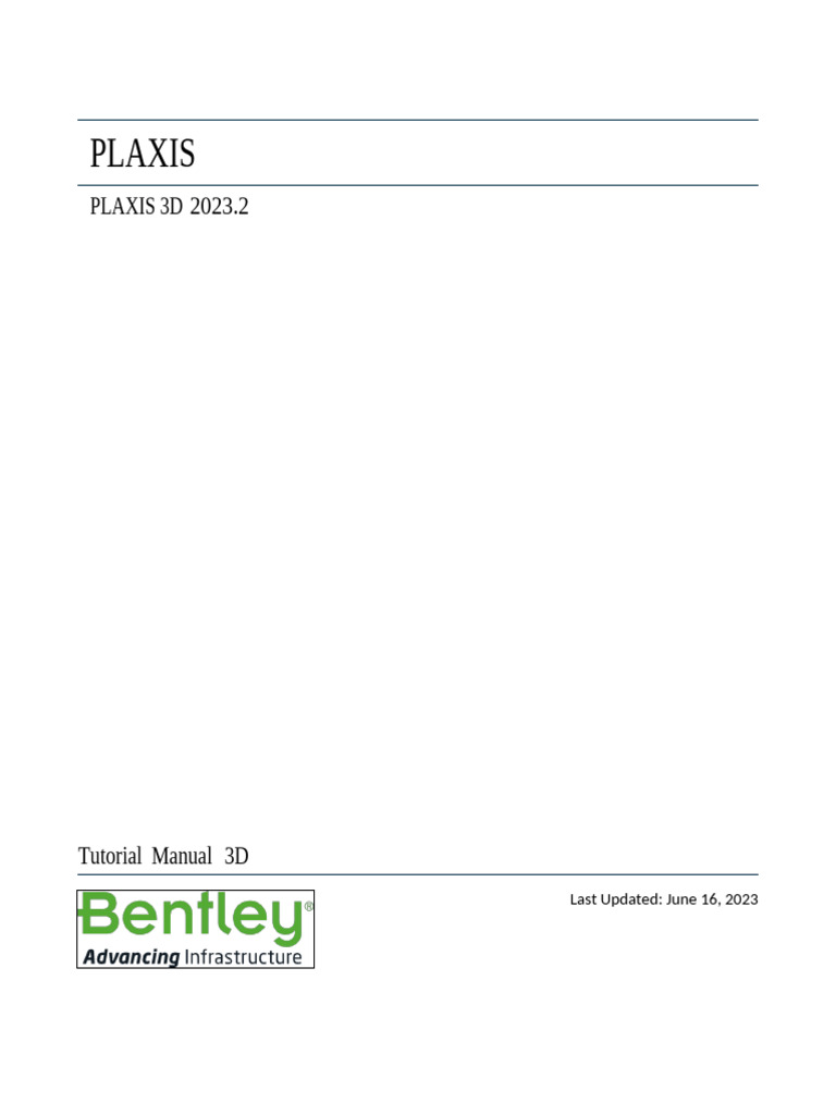 PLAXIS 3D Tutorial Manual 2023 | PDF | Finite Element Method ...