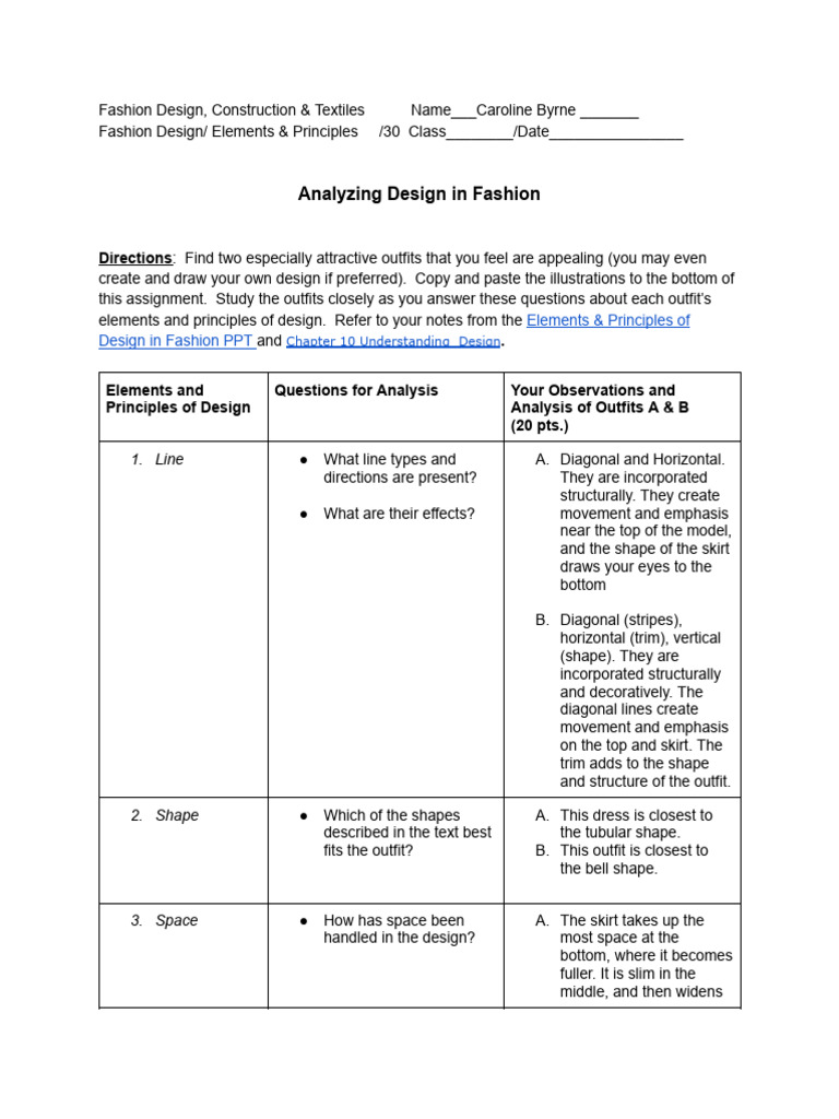 Fashion Design Analysis Assignment | PDF | Dress | Fashion