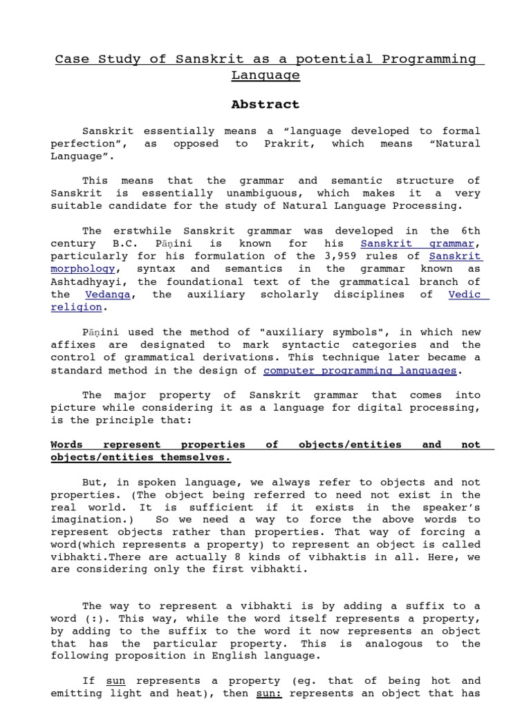 Sanskrit Project Abstract | PDF | Grammar | Syntax