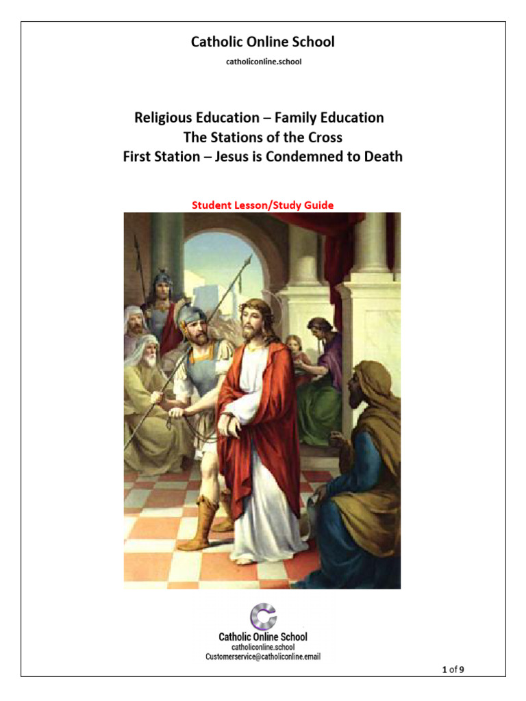 First Station of the Cross Lesson Plan | PDF | Lord's Prayer | Jesus