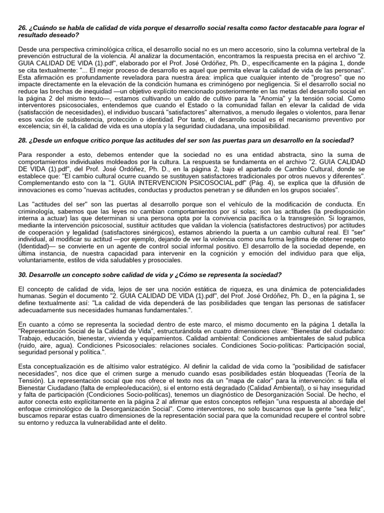 Respuesta Preg 26, 28 y 30 | PDF | Comportamiento | Sociedad