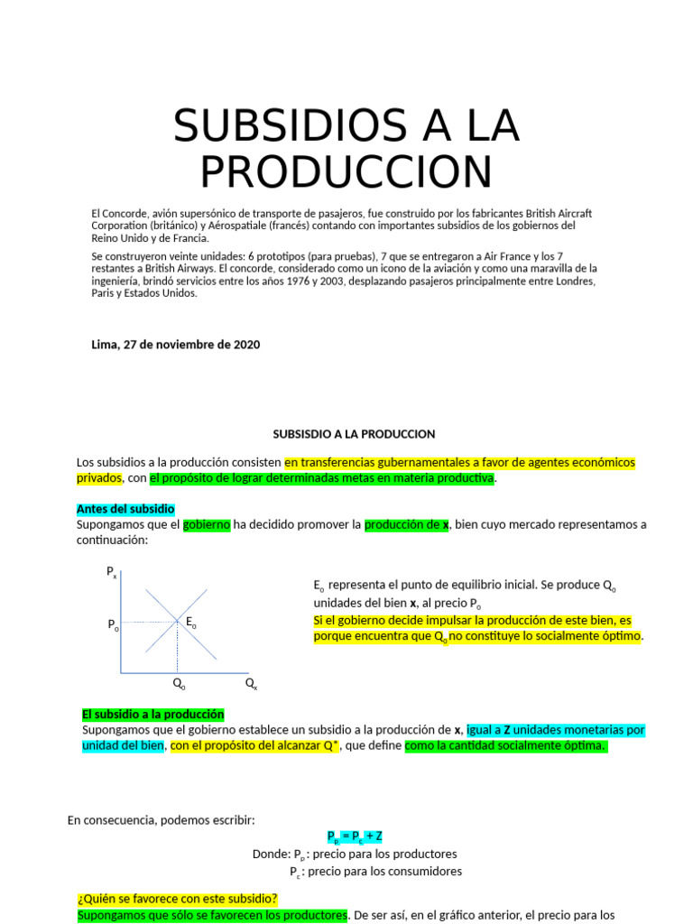 Subsidios a la Producción: Impacto y Evaluación | PDF | Subvención ...