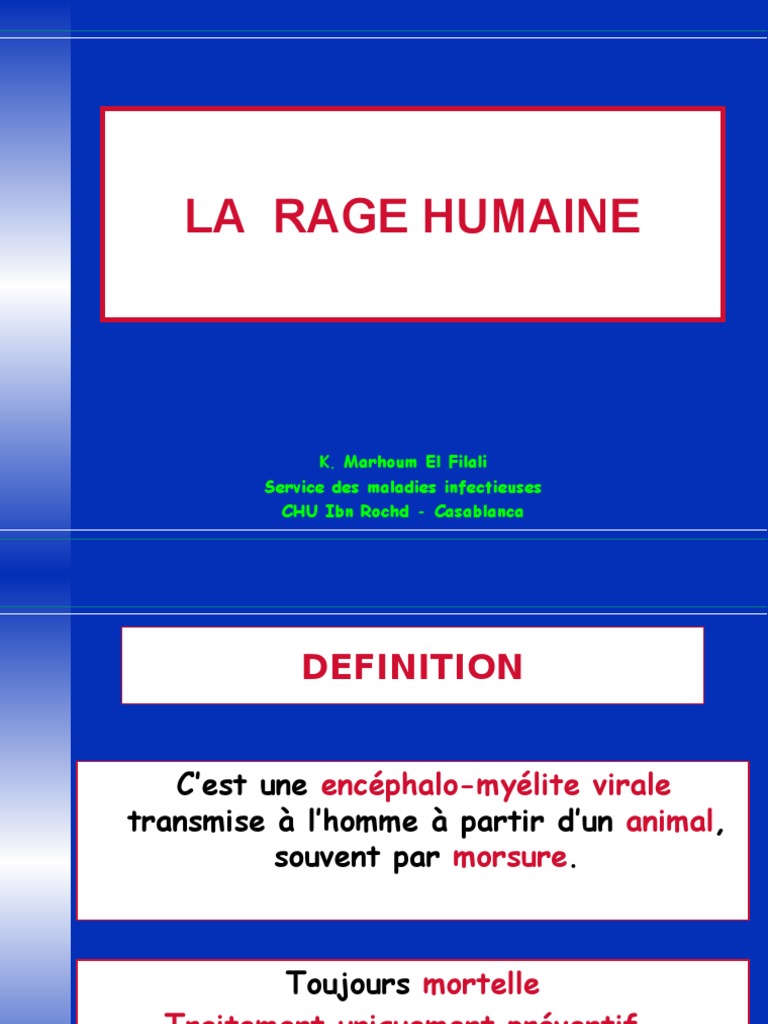 Rage | PDF | Rage (maladie) | Médecine vétérinaire