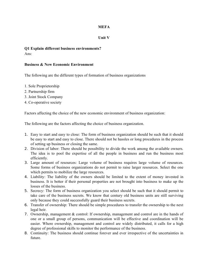 Mefa - Mech III - Civil - II - Unit-5 | PDF | Partnership | Sole Proprietorship