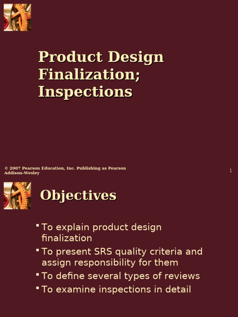 Product Design Finalization and Inspections | PDF