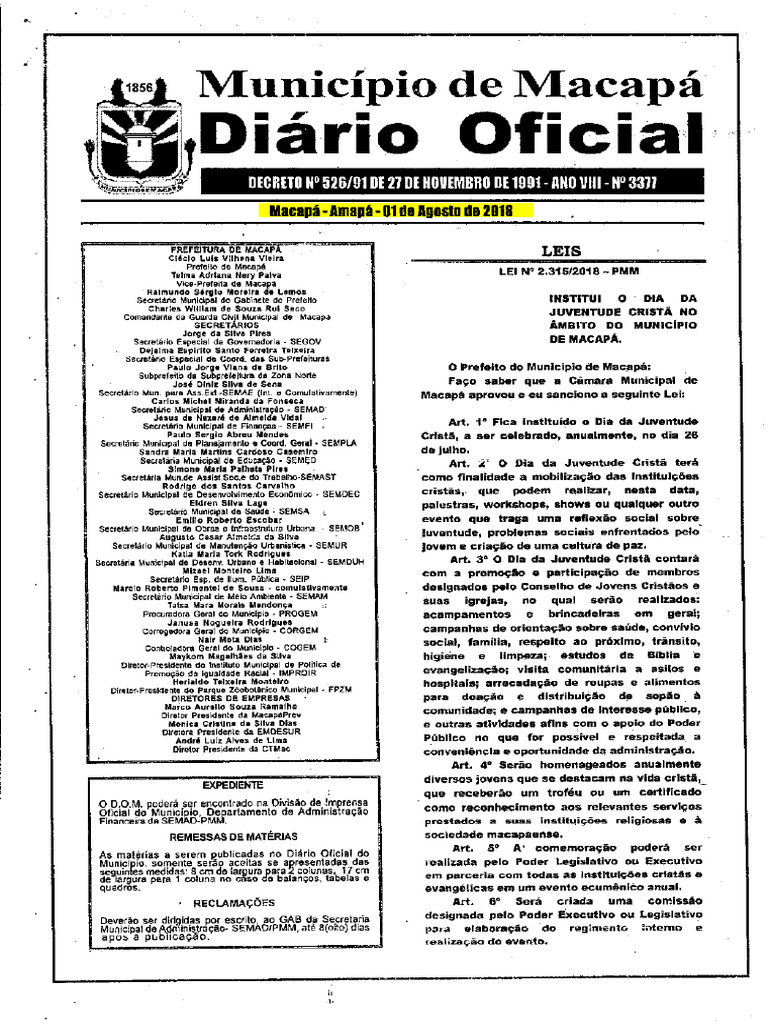 LEI COMPLEMENTAR Nº 123-2018-PMM | PDF | Administração pública