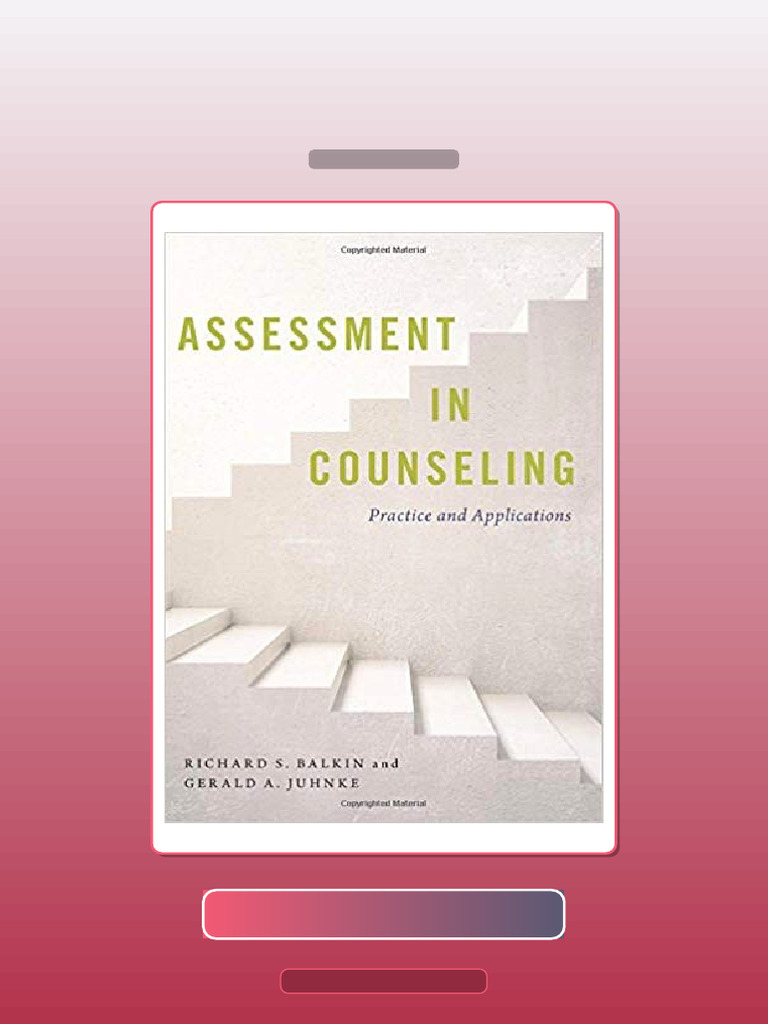 Assessment in Counseling by Richard S Balkin Gerald a Juhnke E-book ...