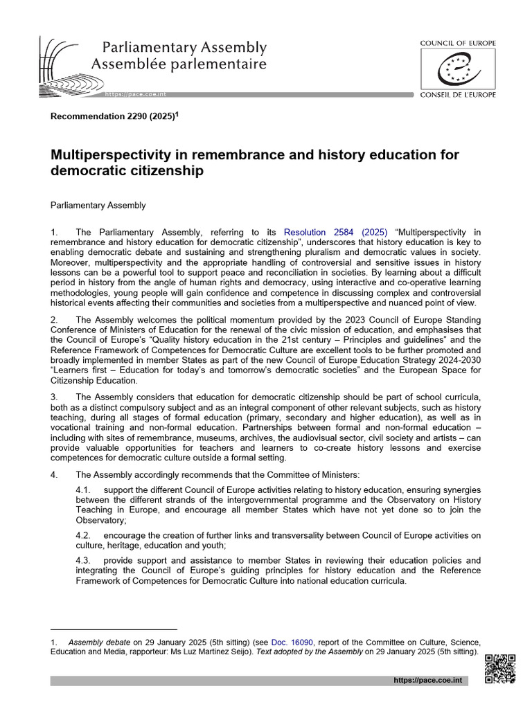Concejo europeo-Multiperspectivity in remembrance and history education ...