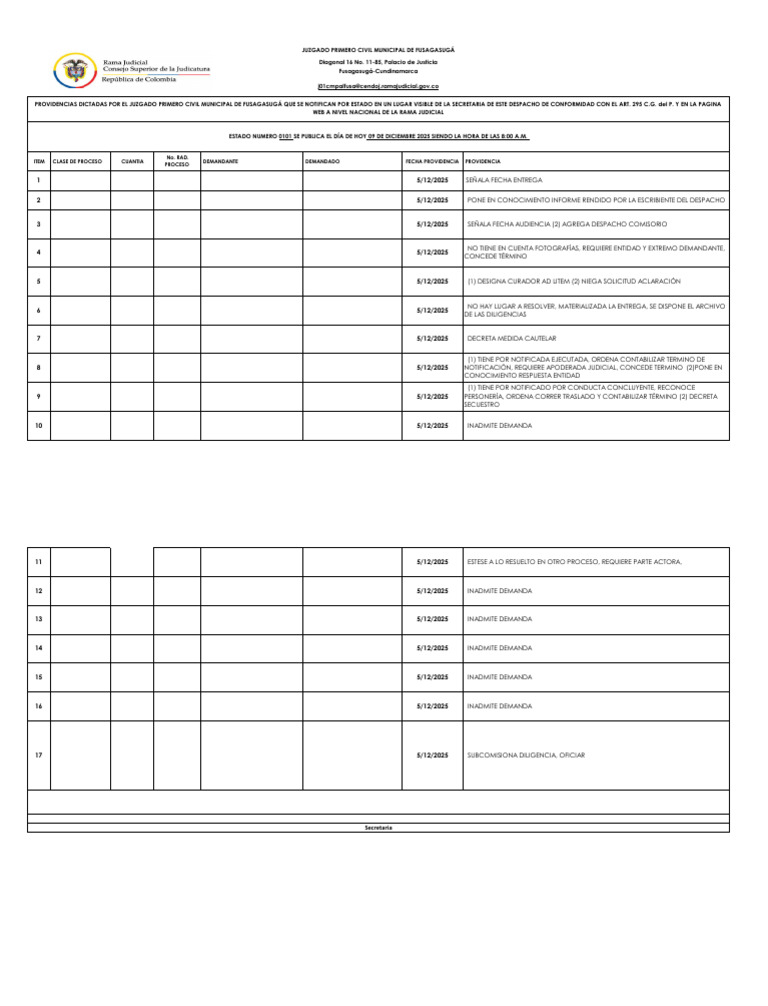 ESTADO 0101- 09-12-2025 | PDF | Ley Pública | Separación de poderes