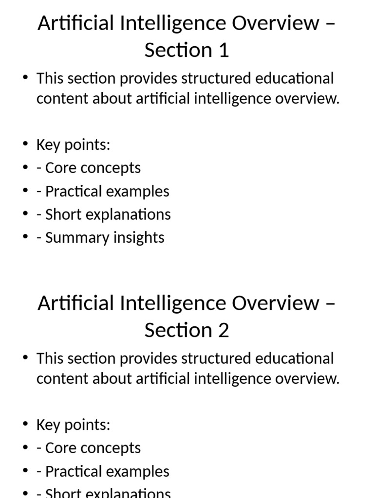 Document 1 Artificial Intelligence Overview | PDF
