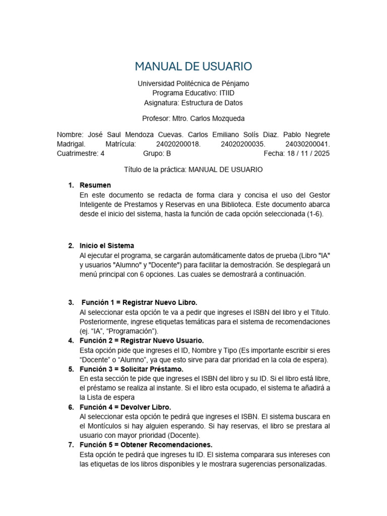 Manual de Usuario | PDF