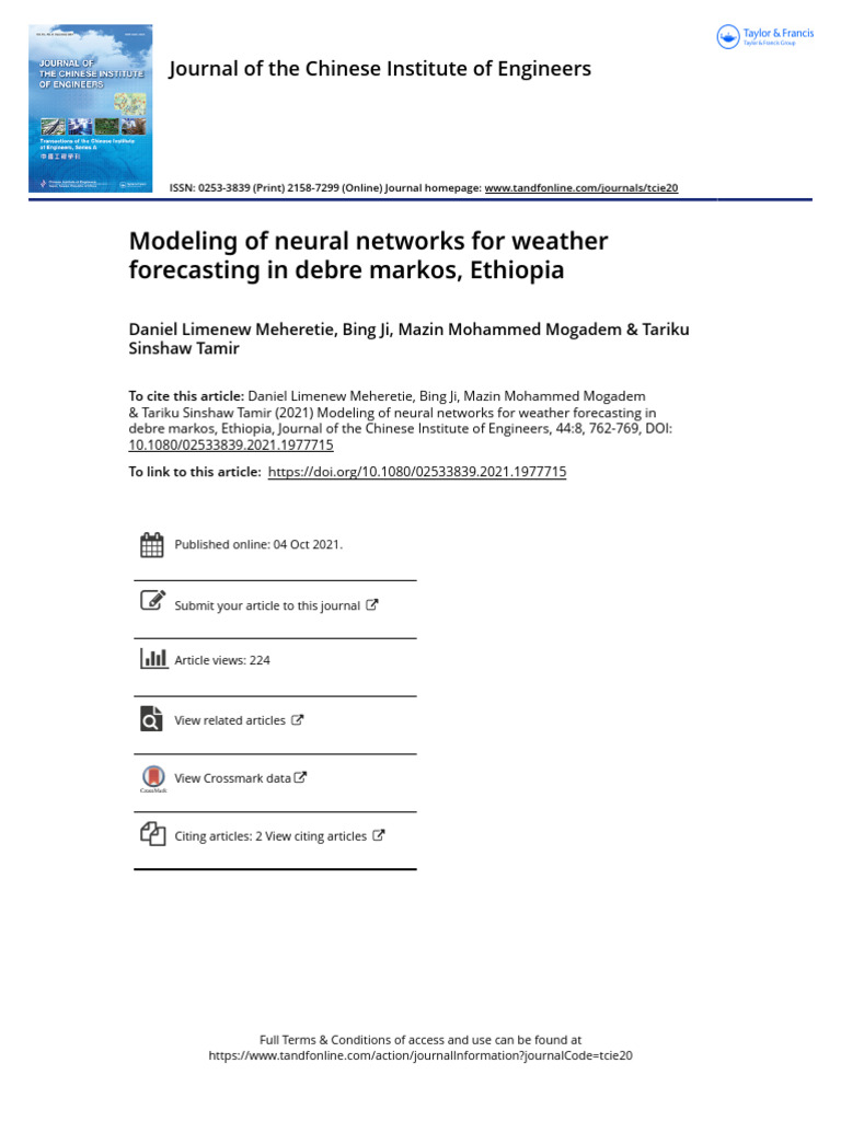 Neural Network Weather Forecasting in Ethiopia | PDF | Weather ...