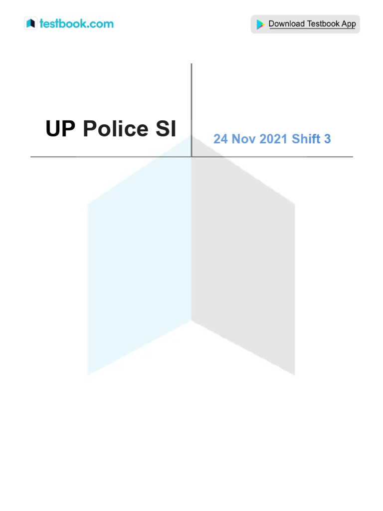 UP Police SI 24 Nov 2021 Shift 3 (English) | PDF