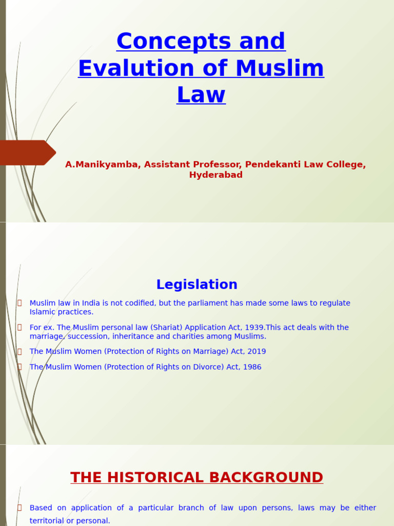 Overview of Muslim Law in India | PDF | Muhammad | Sharia