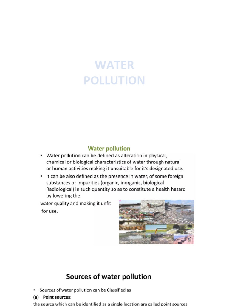 Environmental Science Water Pollution Module-5 | PDF