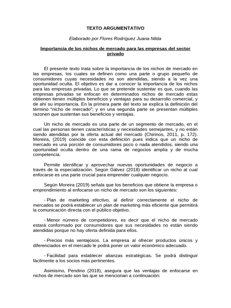 TRABAJO Texto Argumentativo | PDF | Mercado (economía) | Business