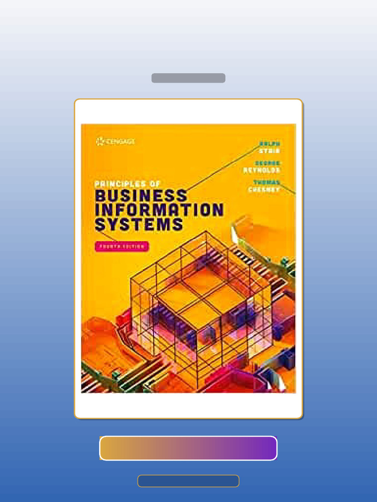 Principles of Business Information Systems 4th EMEA Edition by George Reynolds Thomas Chesney ...