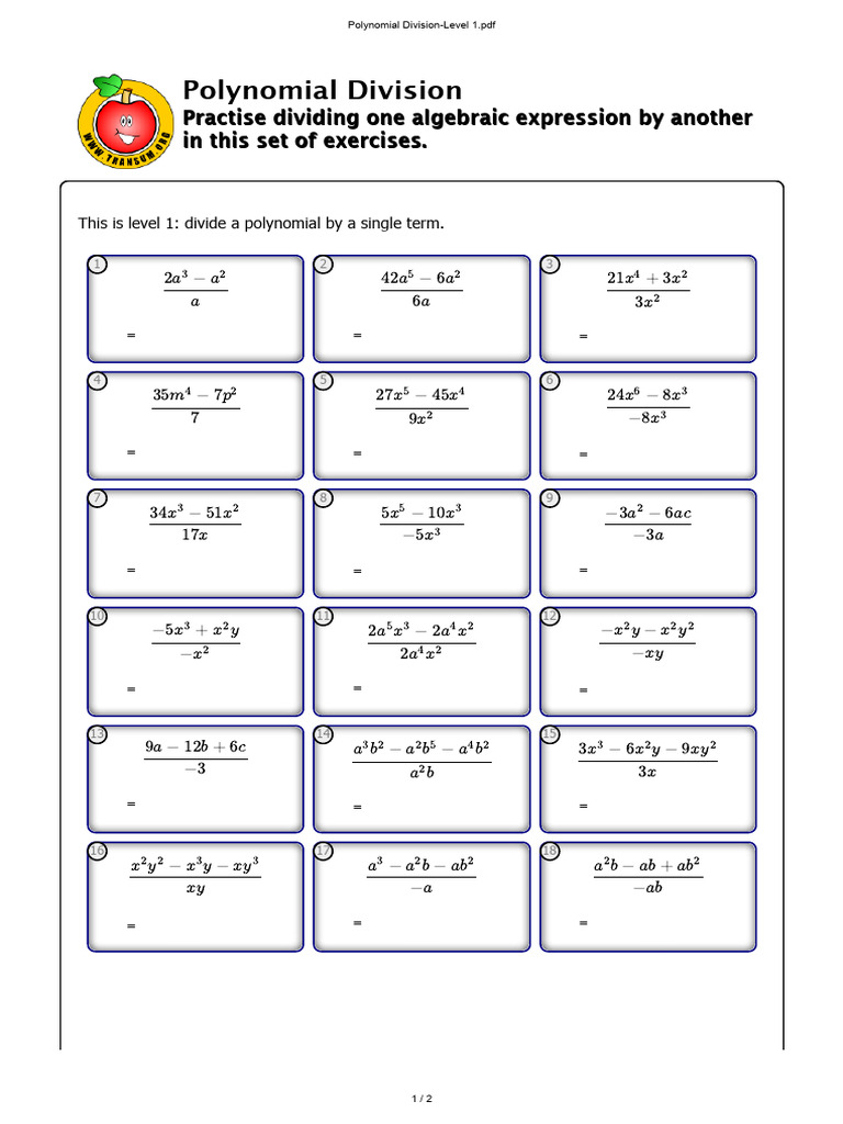 Polynomial Division | PDF | Polynomial | Algorithms