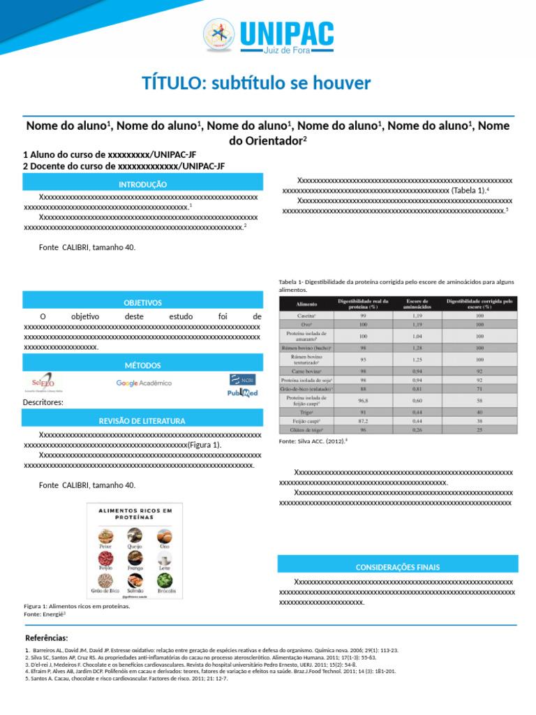 Modelo pôster ATUALIZADO | PDF | Biologia