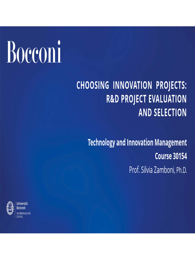 R&D Project Evaluation and Selection Guide | PDF | Option (Finance ...