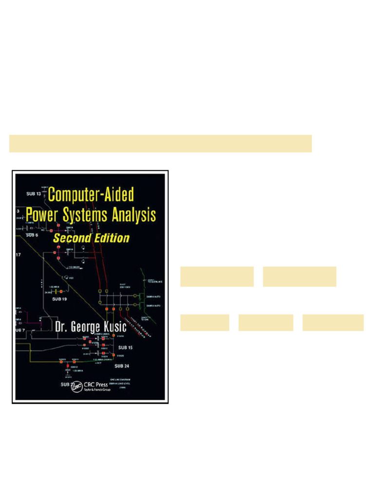 Computer Aided Power Systems Analysis Second Edition George Kusic Full Chapters Included | PDF ...