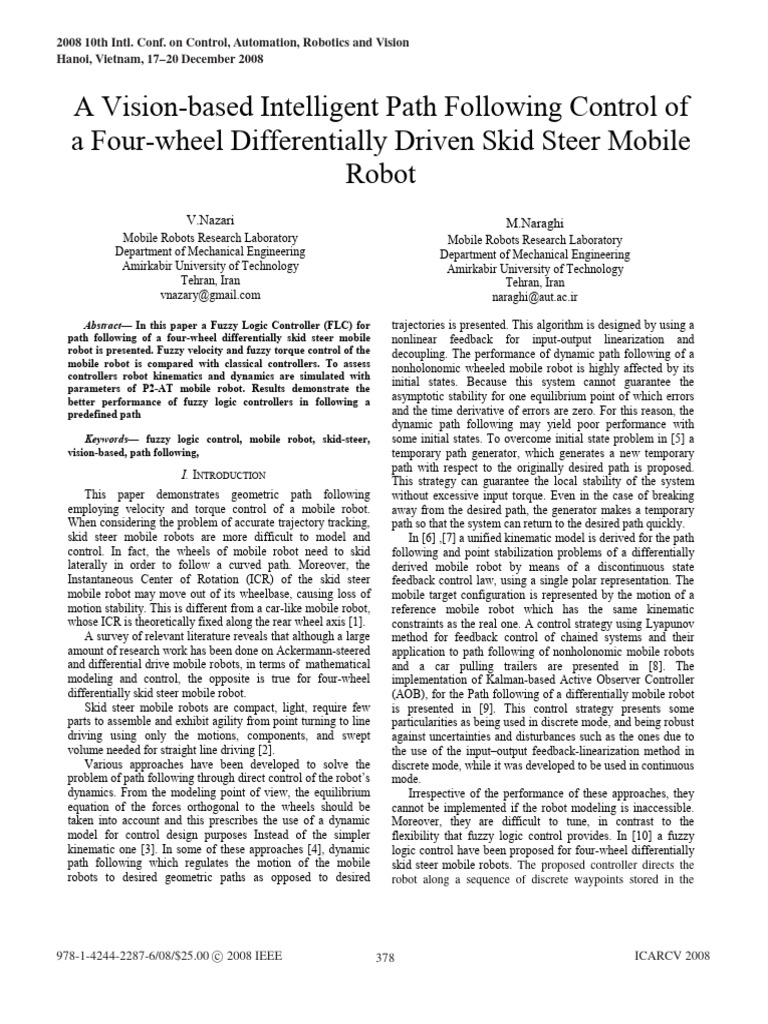 Fuzzy Logic Control for Mobile Robots | PDF | Kinematics | Force